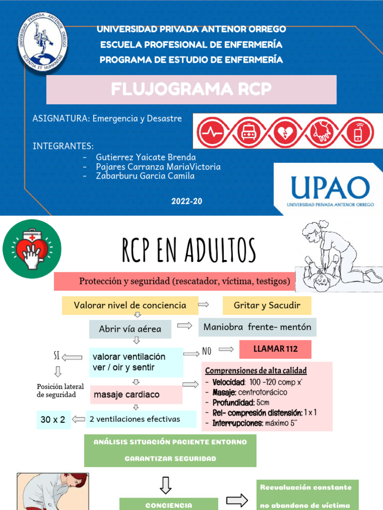 Guía RCP Adultos: Pasos y Técnicas | PDF