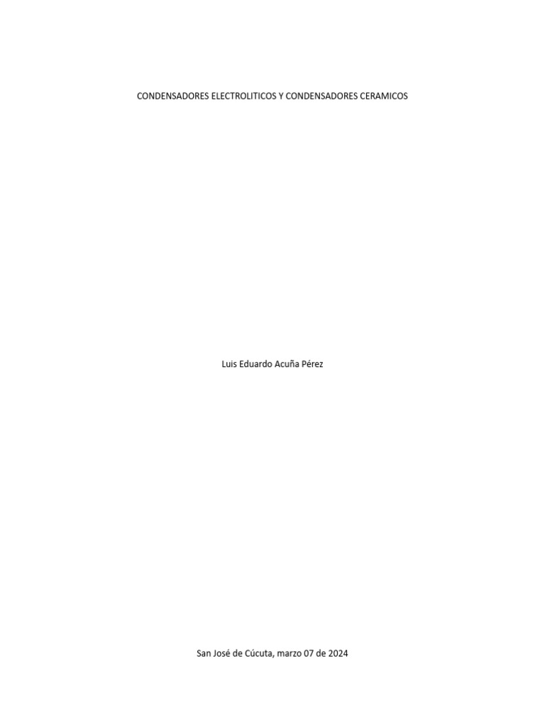 Condensadores Electroliticos y Condensadores Ceramicos | PDF