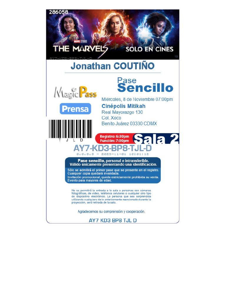 Magic Pass México - The Marvels | PDF