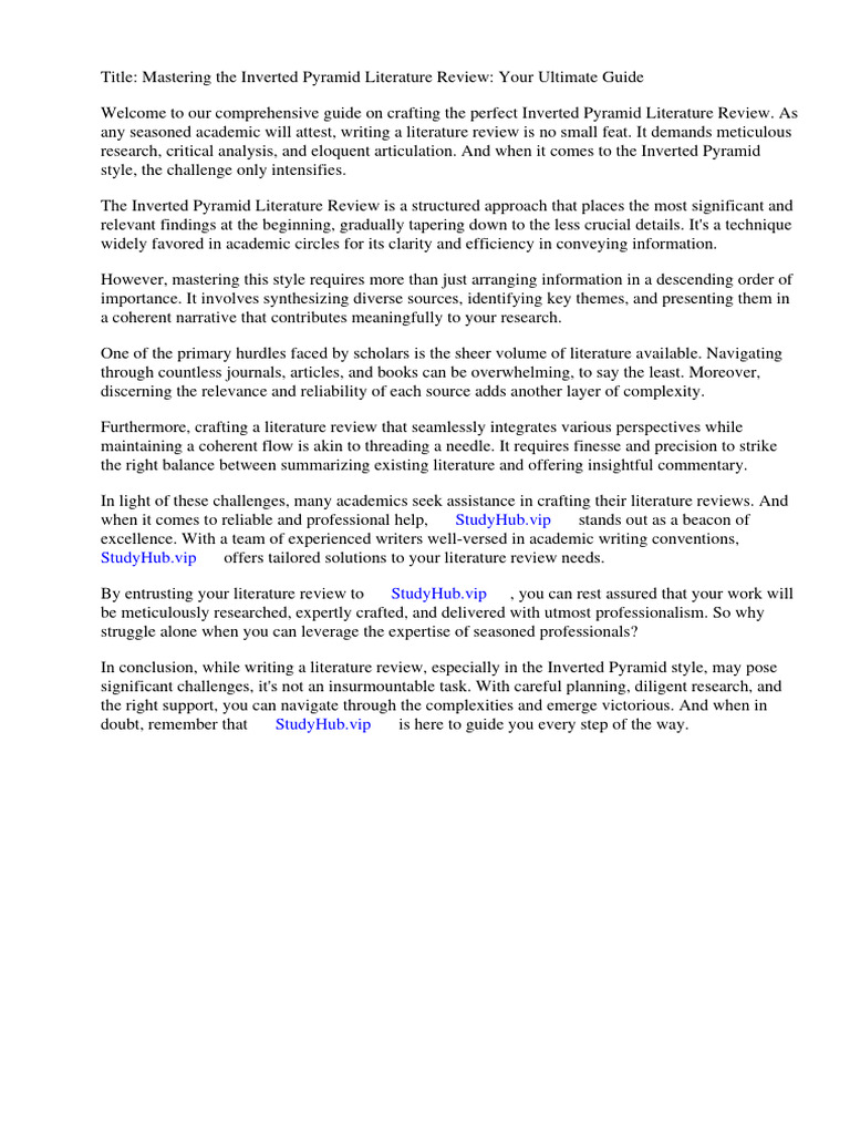 Inverted Pyramid Literature Review | PDF | Science | News