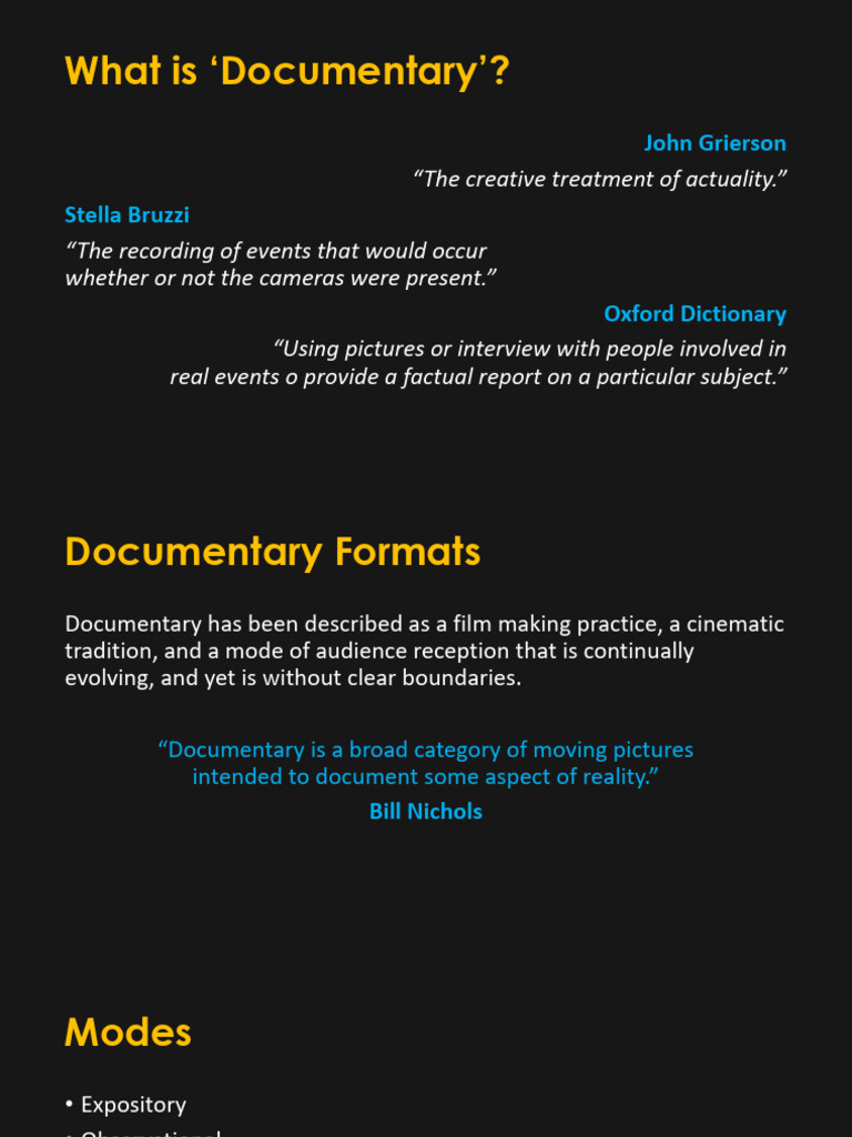 Introduction To Documentary Formats | PDF | Philosophy