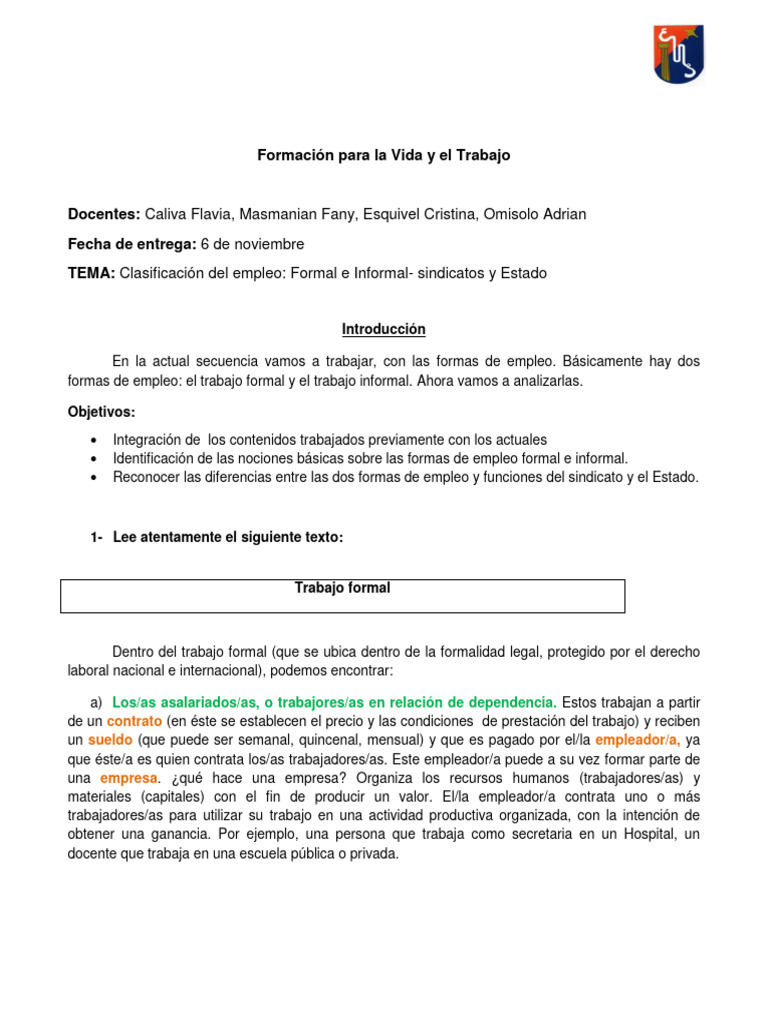 3º CB 3º Trabajo FVT | PDF | Derecho laboral | Empleo