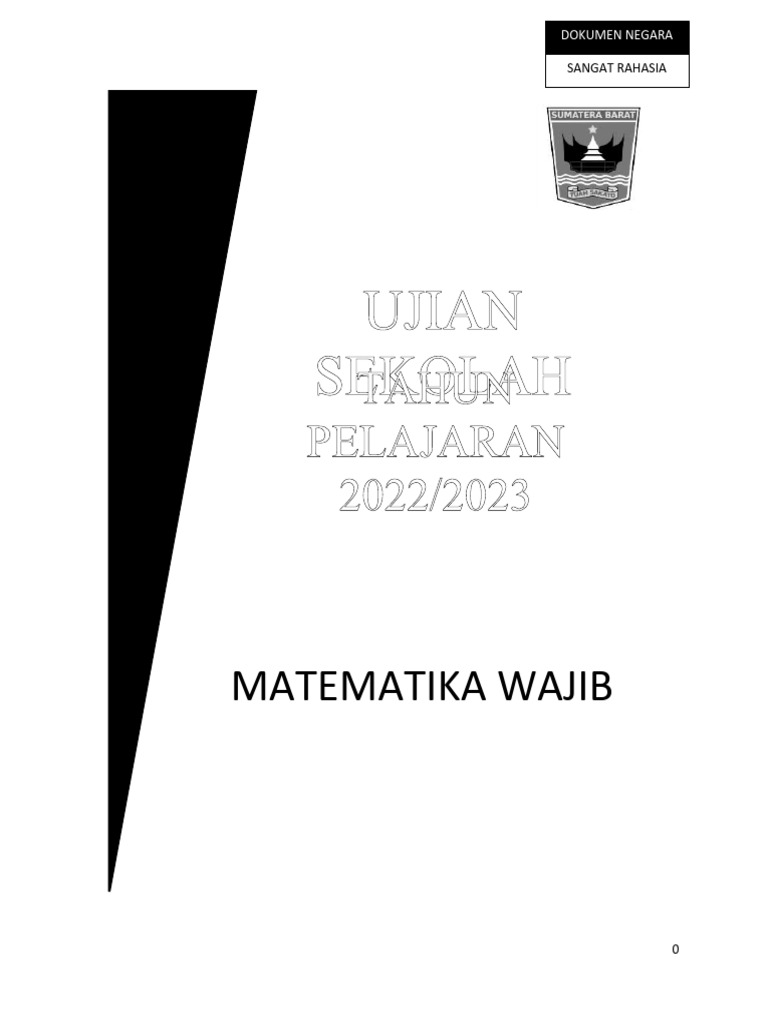 SOAL US MATEMATIKA WAJIB 2022-2023 Cadangan | PDF