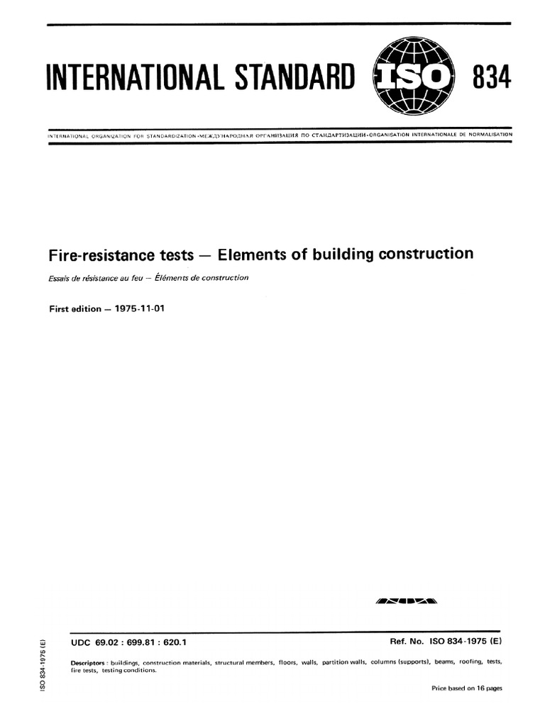 Iso 834 - 1975 | Download Free PDF | Thermocouple | International ...