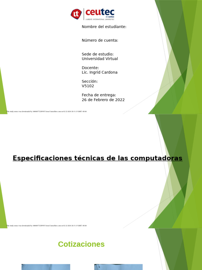 Tarea 6 Especificaciones T Cnicas de Las Computadoras | PDF ... Tarea 6 Especificaciones T Cnicas de Las Computadoras | PDF ...