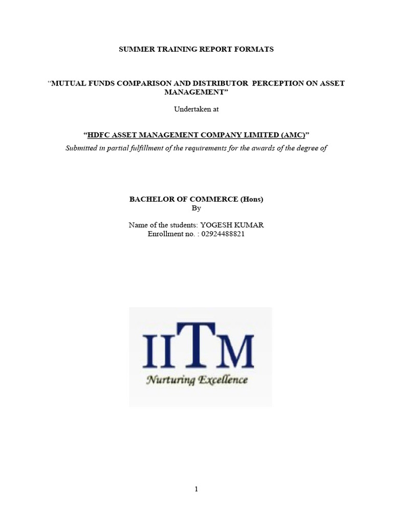 Final Project (Yogesh) | PDF | Investment Fund | Methodology