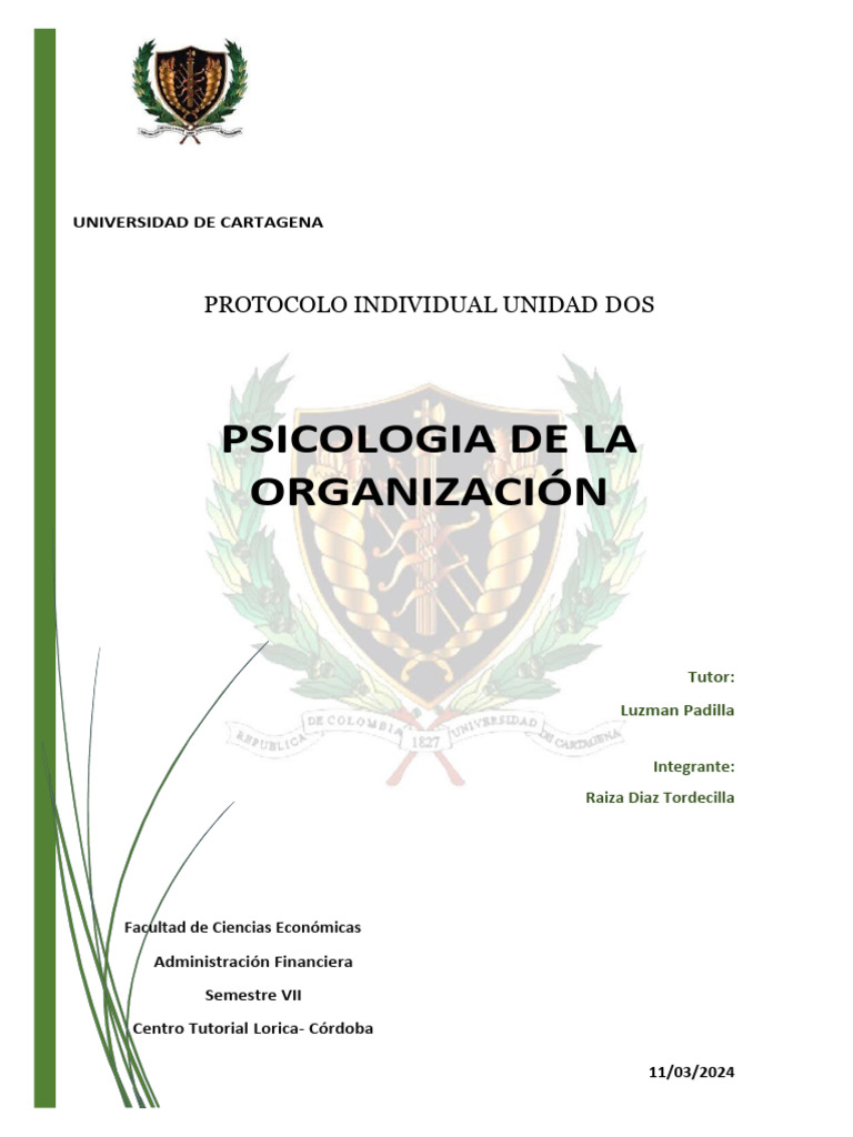 Protocolo Individual Und2 Psicologia. | Descargar gratis PDF | Comunicación | Liderazgo