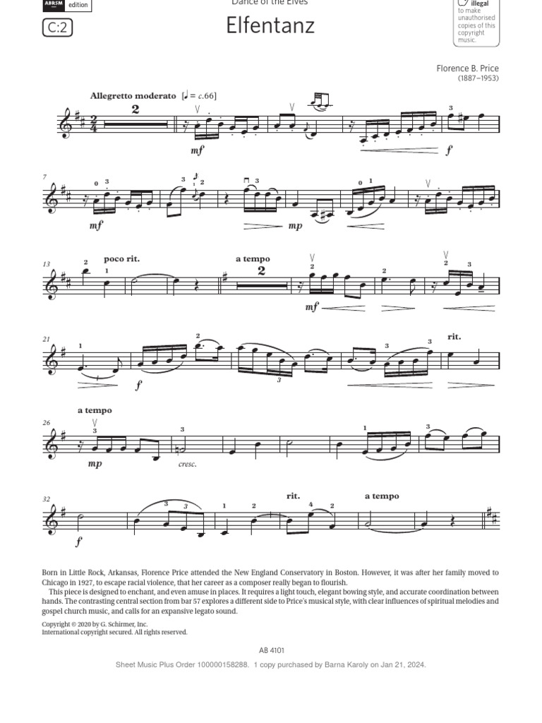 Elffntanz - Florence Price | PDF | Rhythm And Meter | Musical Notation