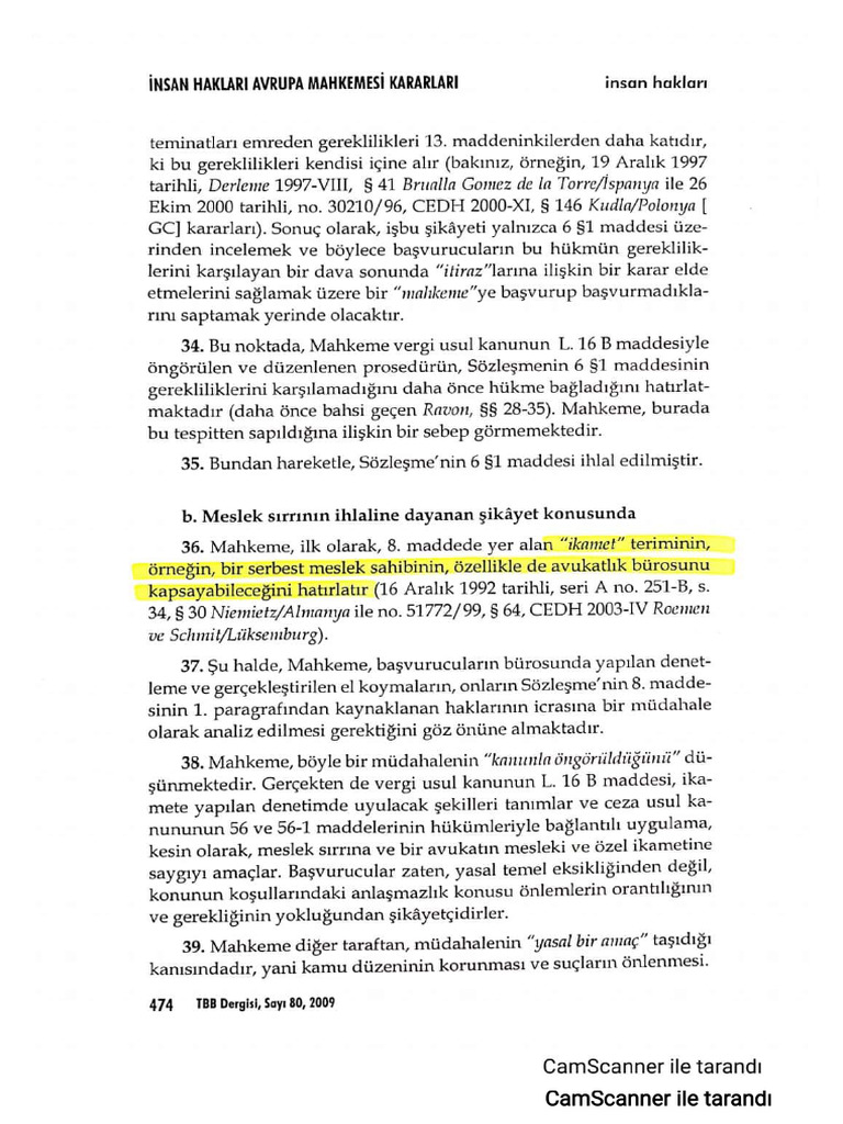 AndreKararı İkametHukukBürosu AİHS 8.madde | PDF