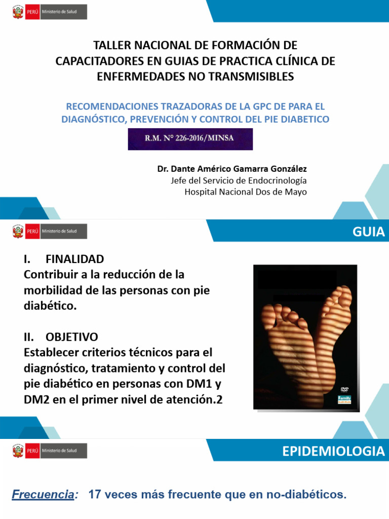 d2. Gpc. Piediabetico Minsa Dr Dante Gamarra | PDF | Diabetes | Pie