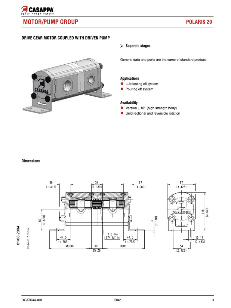 Casappa - Motor + Pump Group | PDF