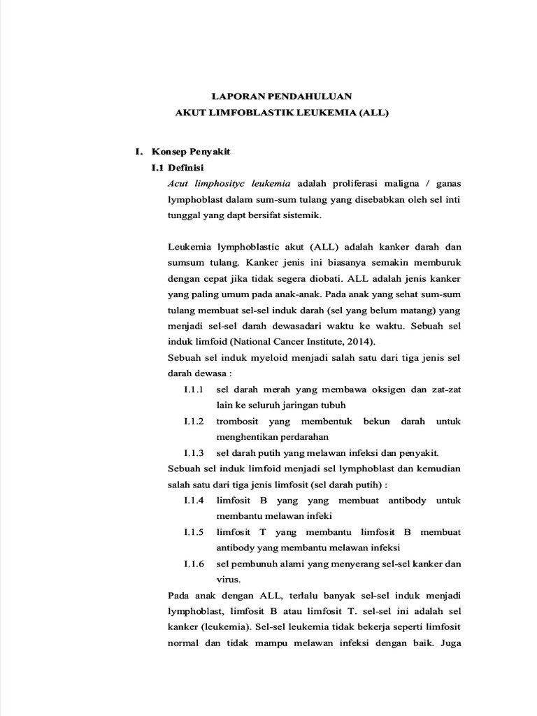 PDF LP Akut Limfoblastik Leukemia All - Compress | PDF