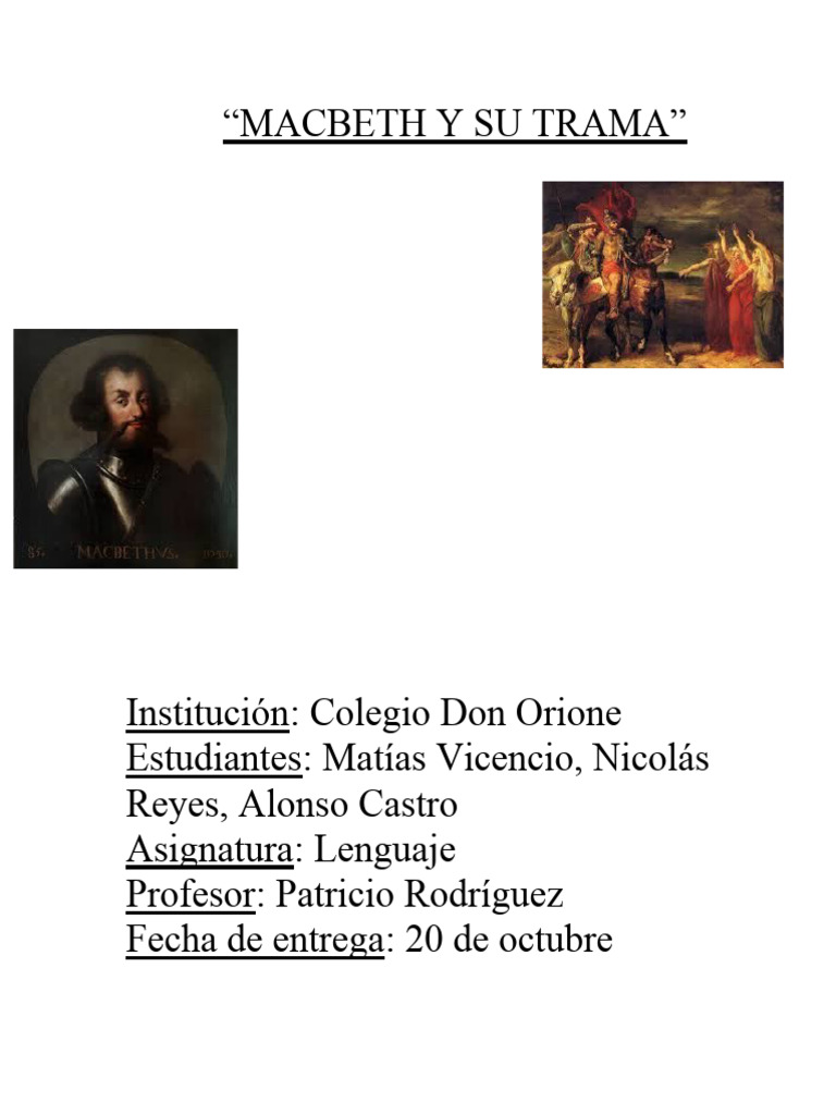 MACBETH Y SU TRAMA | PDF | Macbeth | Don Quijote