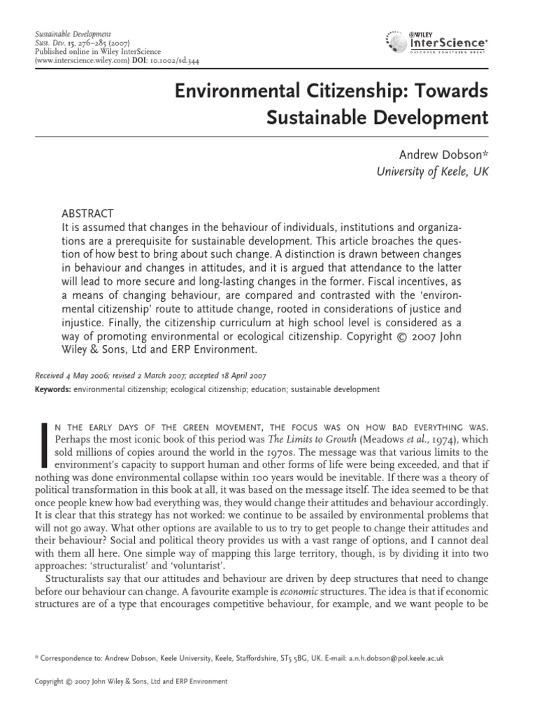 WR8 Dobson Enviro Citizenship | PDF | Sustainability | Sustainable ...