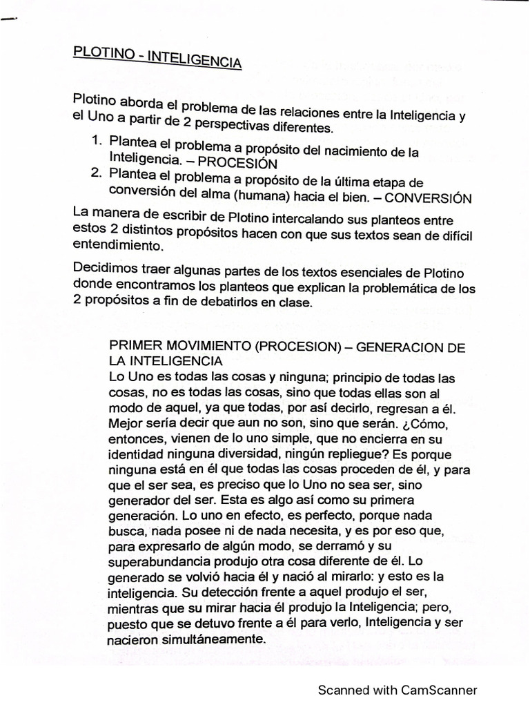 Inteligencia - Plotino | PDF