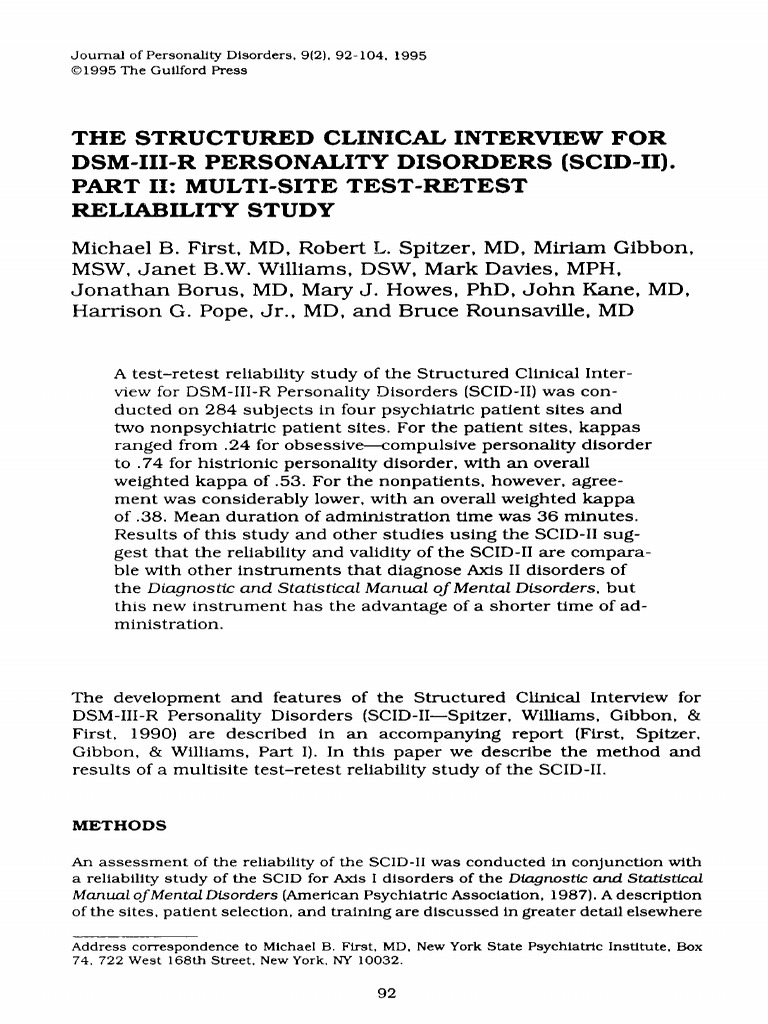 Articulo Sobre Scid II | Download Free PDF | Personality Disorder ...