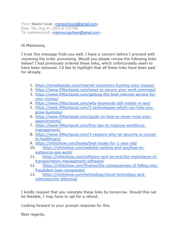 Maimoona Emails | PDF