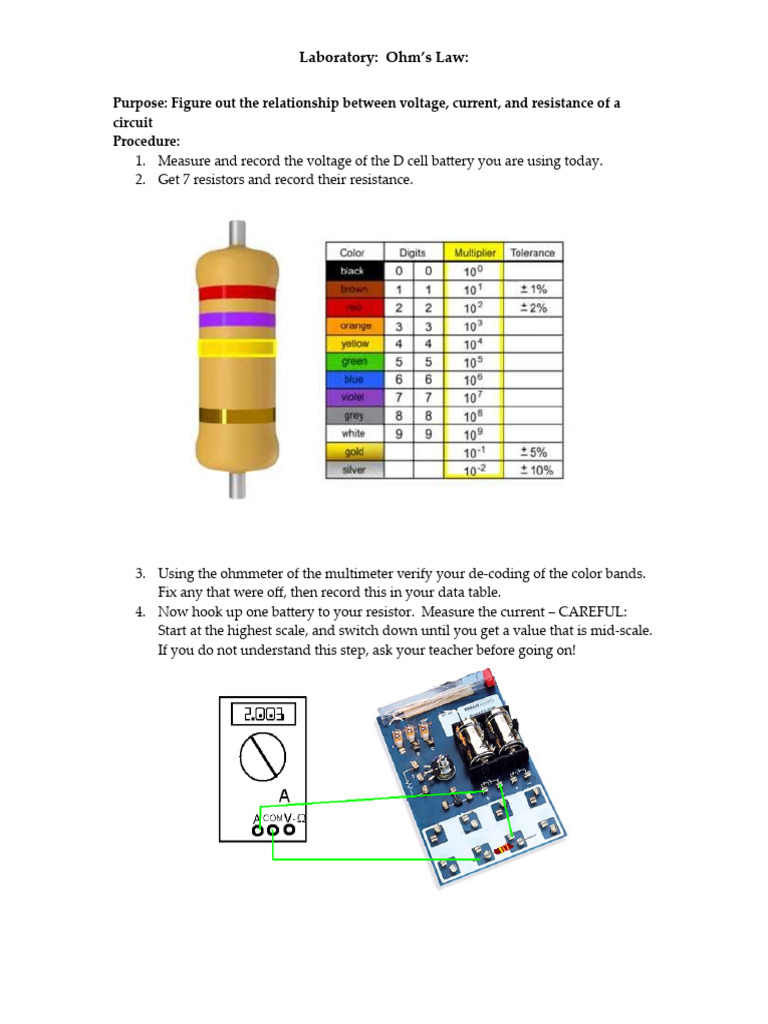 Aaron Park - L) Ohm's Law Lab | PDF | Electrical Resistance And ...