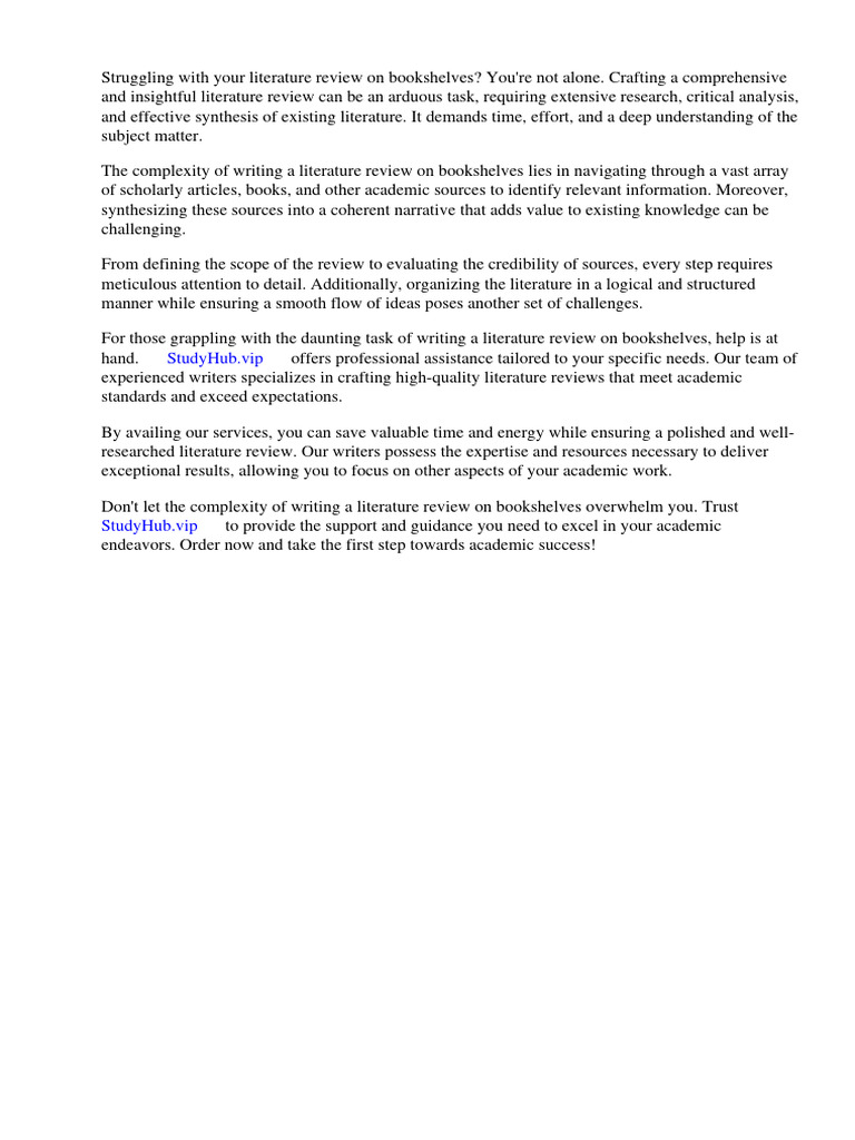 Literature Review of Bookshelf | PDF | Literature Review | Knowledge