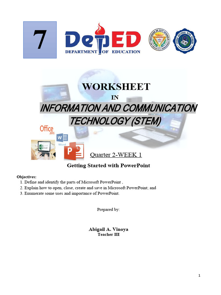 1st WEEK ICT 7 Q2 | PDF | Window (Computing) | Microsoft Power Point