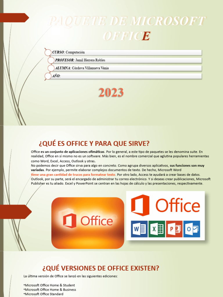 PAQUETE DE MICROSOFT OFFICE | PDF | Microsoft Office | Microsoft Word