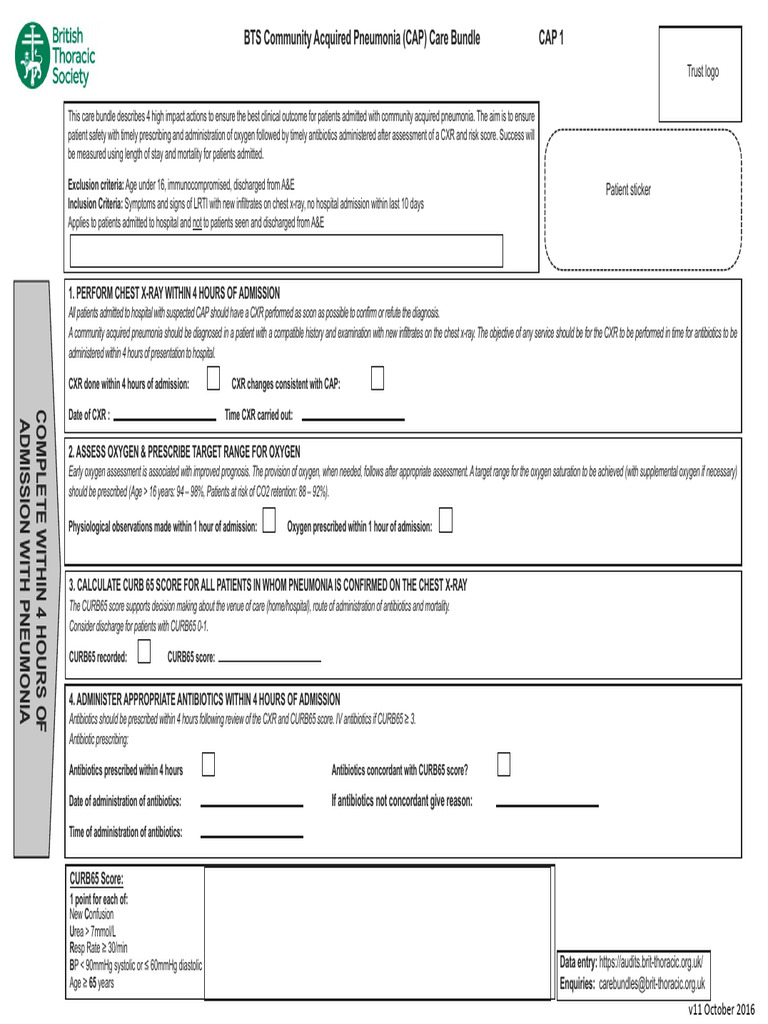 CAP Care Bundle | PDF | Pneumonia | Patient