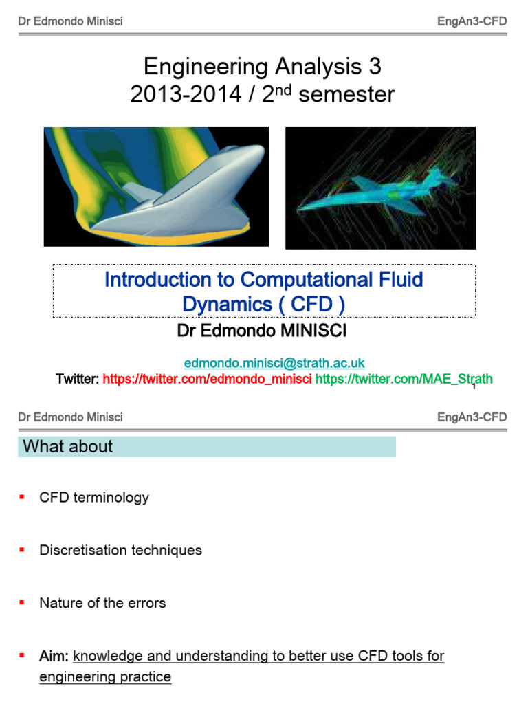 EngAn3 CFD 2013 14 Lect - 1 | PDF | Partial Differential Equation | Computational Fluid Dynamics