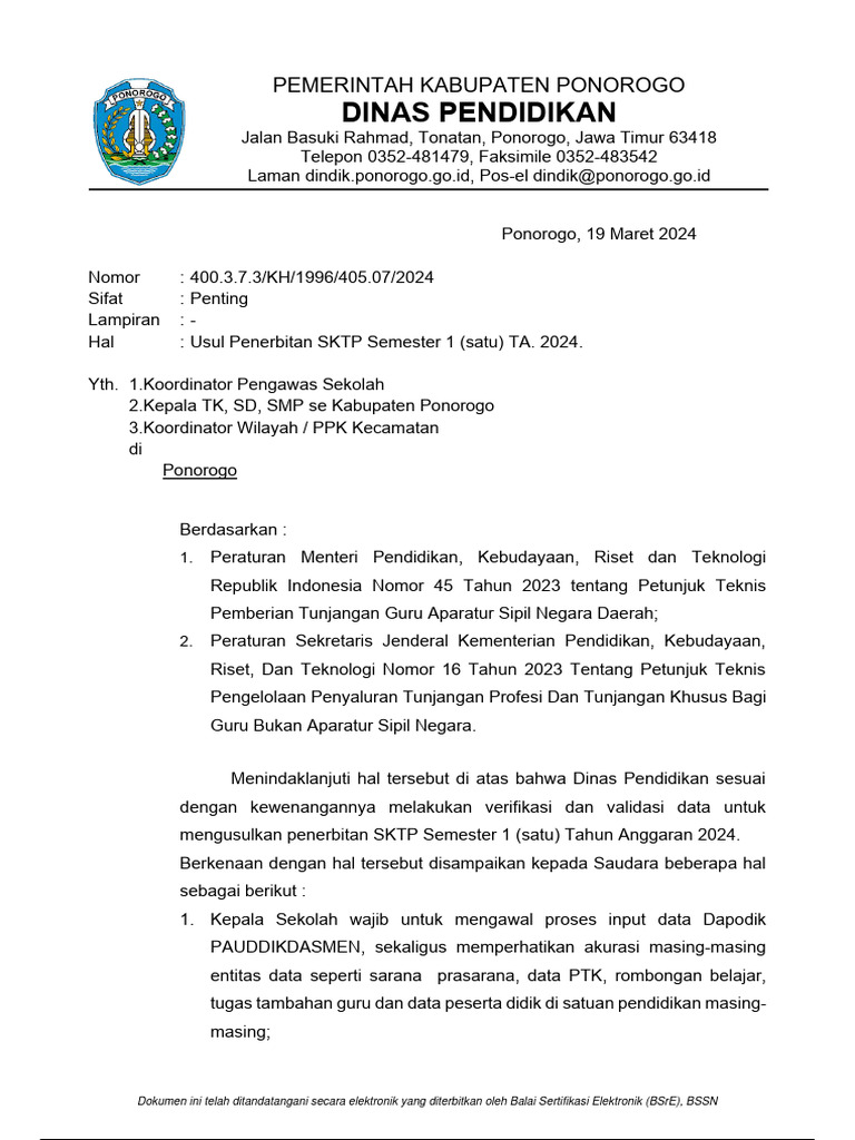 Usul SKTP 2024 | PDF