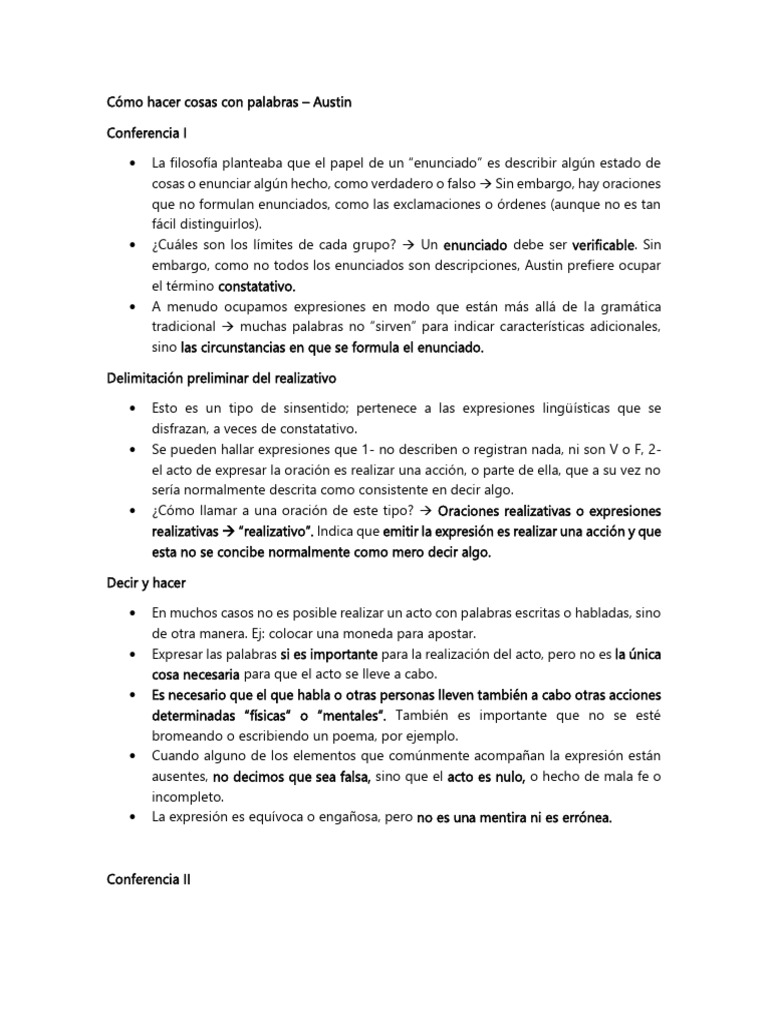 Resumen Cómo Hacer Cosas Con Palabras - Austin | PDF | Oración ... Resumen Cómo Hacer Cosas Con Palabras - Austin | PDF | Oración ...