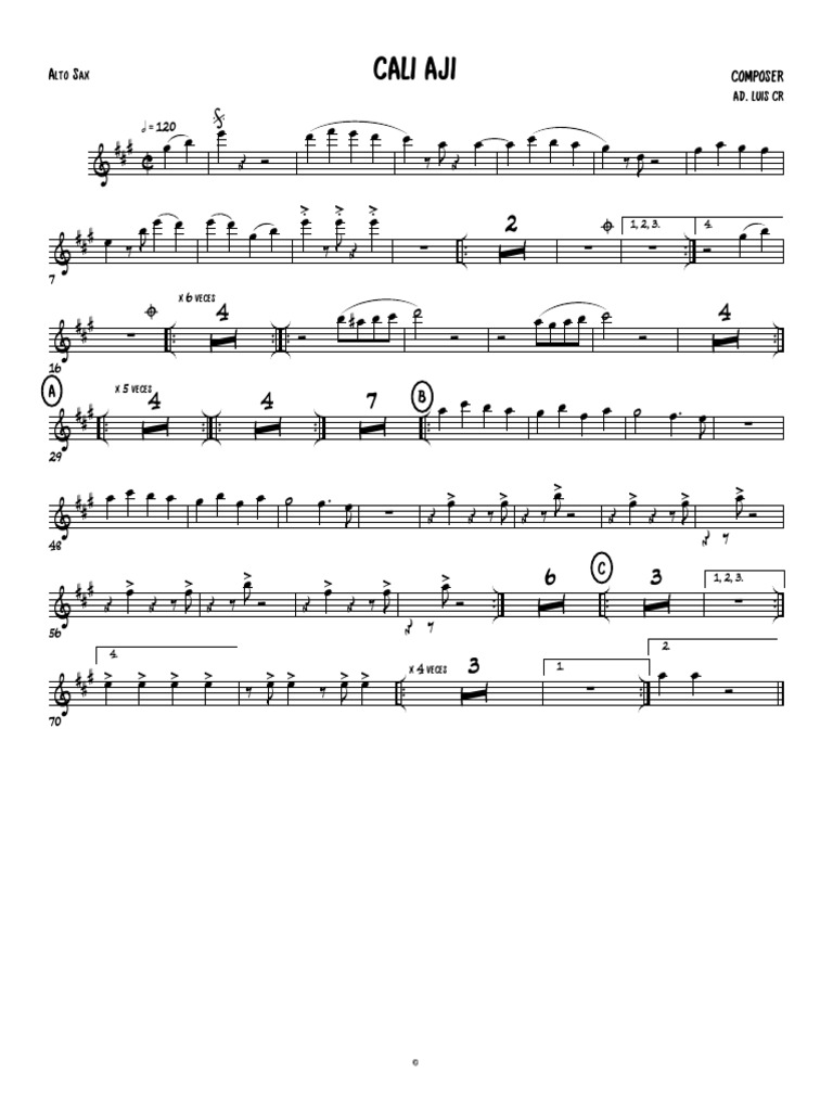Cali Aji - Alto Sax | PDF