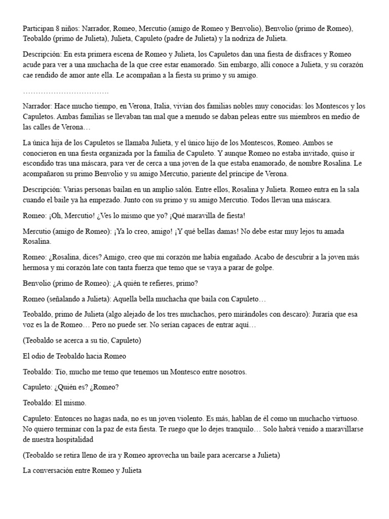 Español | PDF | Romeo y Julieta | Tragedias de Shakespeare