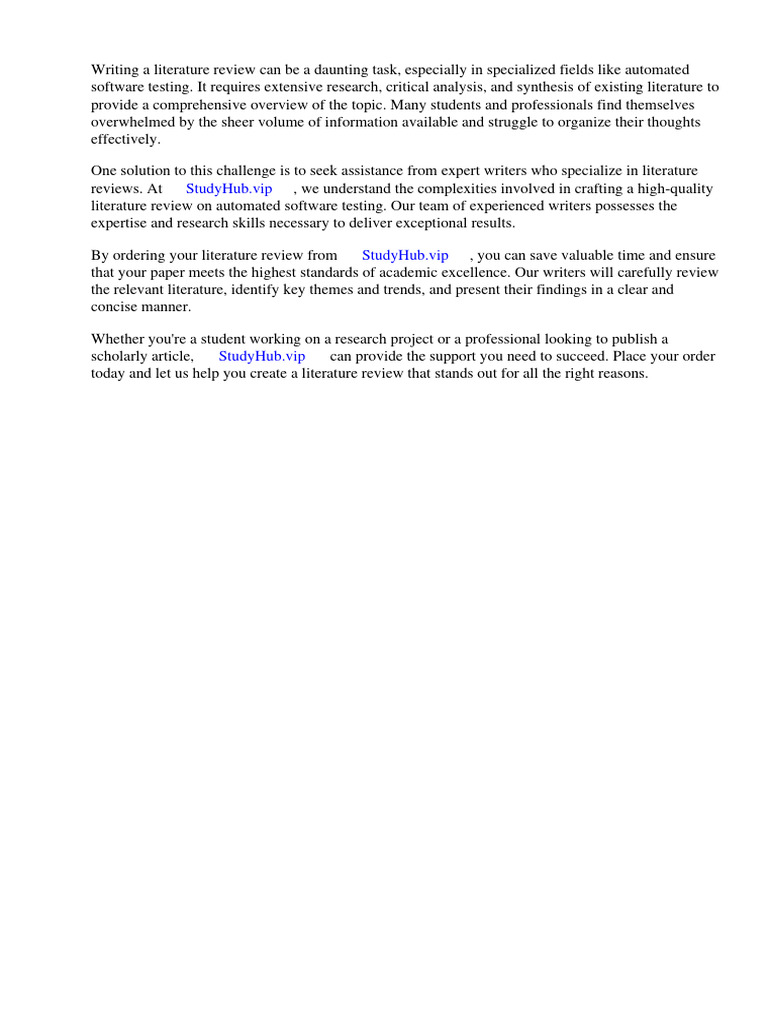 Literature Review Automated Software Testing | PDF | Software Testing ...