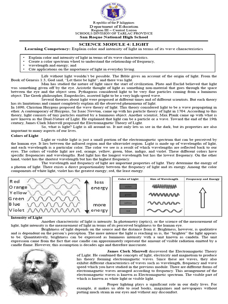 Las Q3 Module 4 2 | PDF | Light | Electromagnetic Spectrum
