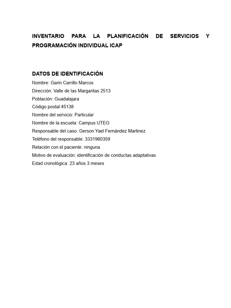 Reporte Icap | PDF | Sicología | Ciencias del comportamiento