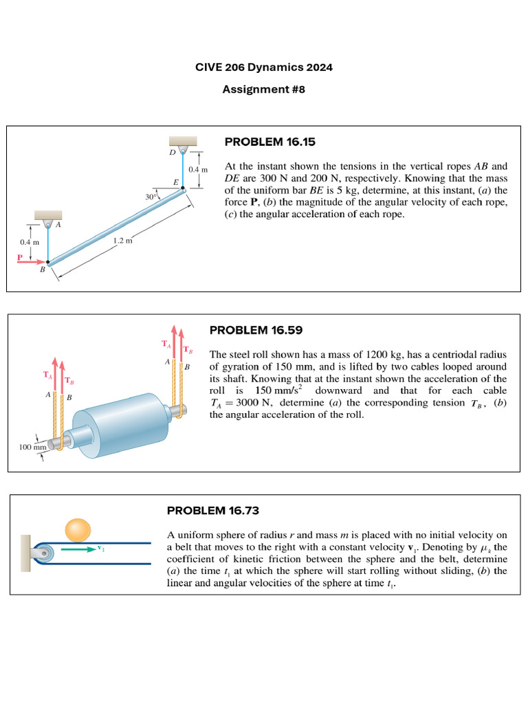 Dynamics Assignment #8 | PDF | Space | Mechanics