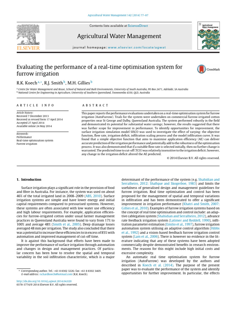 Koech Et Al. - 2014 - Evaluating The Performance of A Real-Time Optimisa | PDF | Simulation ...