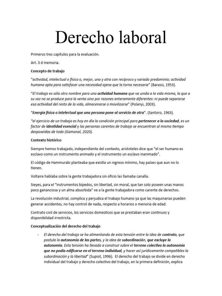 Derecho Laboral | PDF | Derecho laboral | Relaciones laborales