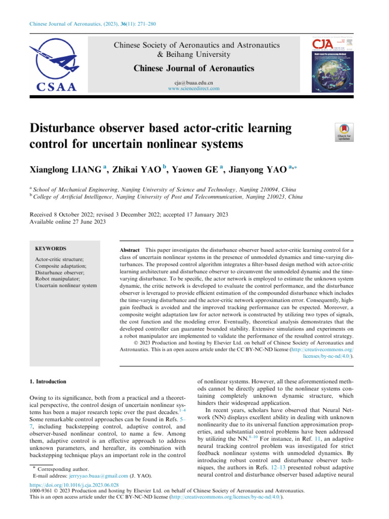 Disturbance Observer | Download Free PDF | Control Theory | Simulation