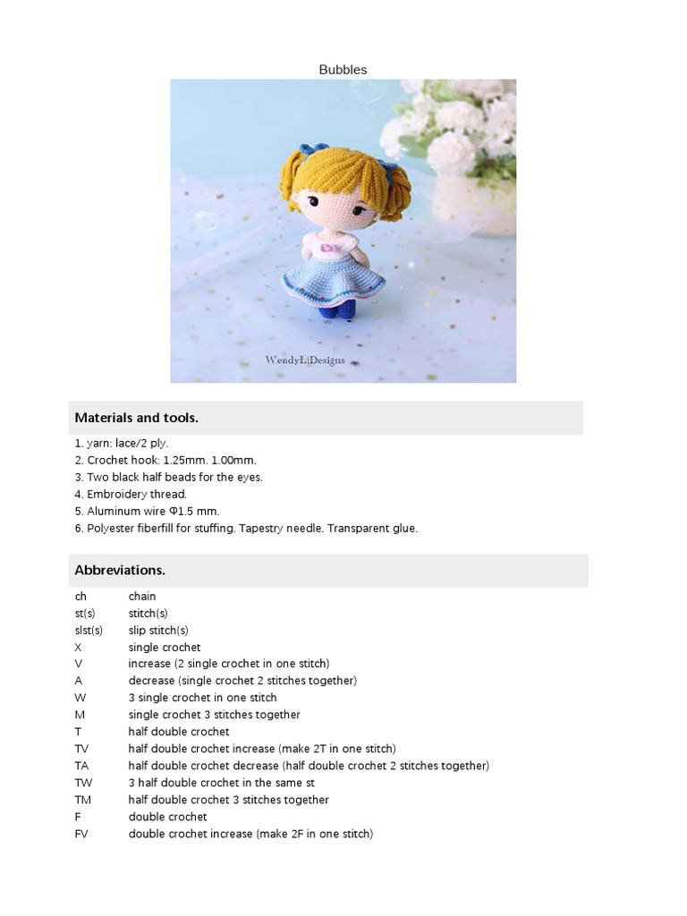 Materials and Tools.: Bubbles | PDF | Crochet | Surgical Suture