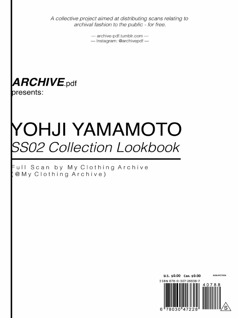 Yohji Yamamoto - SS02 Collection Lookbook | PDF