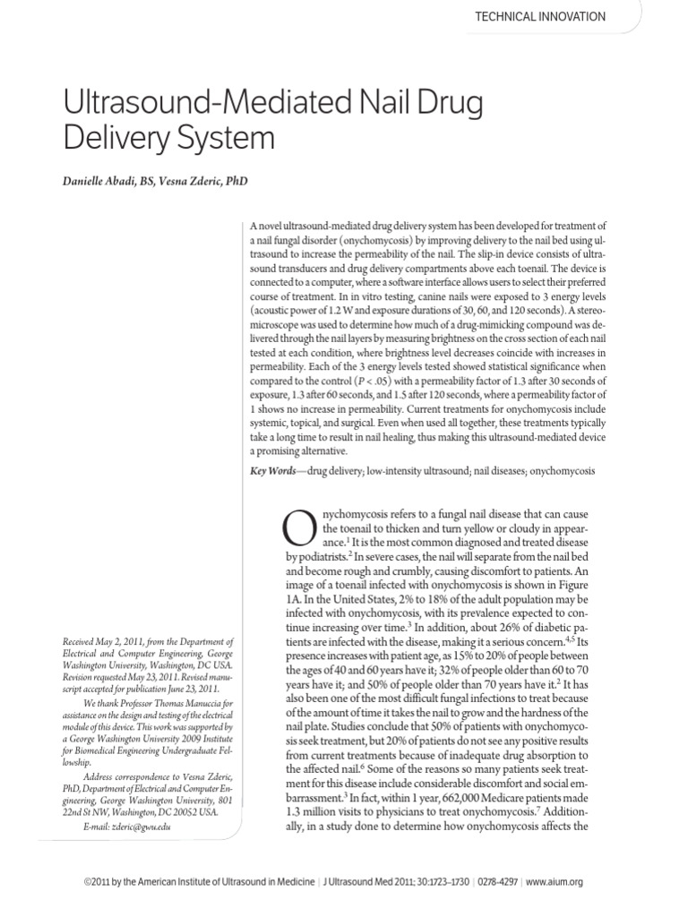 ABADI 2011 - Ultrasound-Mediated Nail Drug | PDF | Nail (Anatomy)