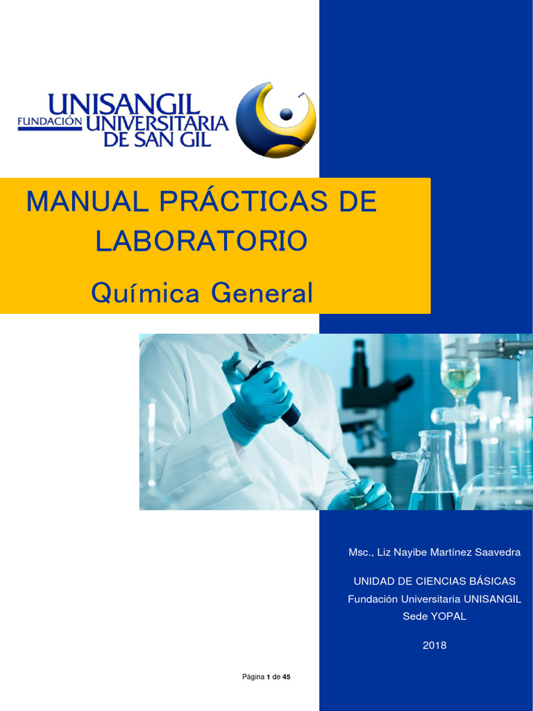 Manual Practicas de Laboratorio - Quimica General | PDF | Solvente | Densidad