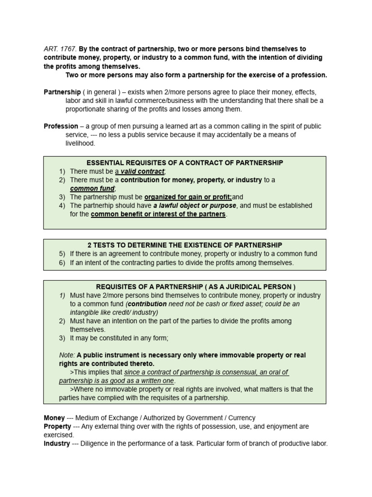 Partnership Notes | Download Free PDF | Partnership | Law And Economics