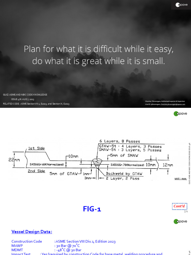 ISSUE 476 QUIZ-Minimum Specimens Set For CVN For PQR With Multiple Process-2 Process VIII.1 | PDF