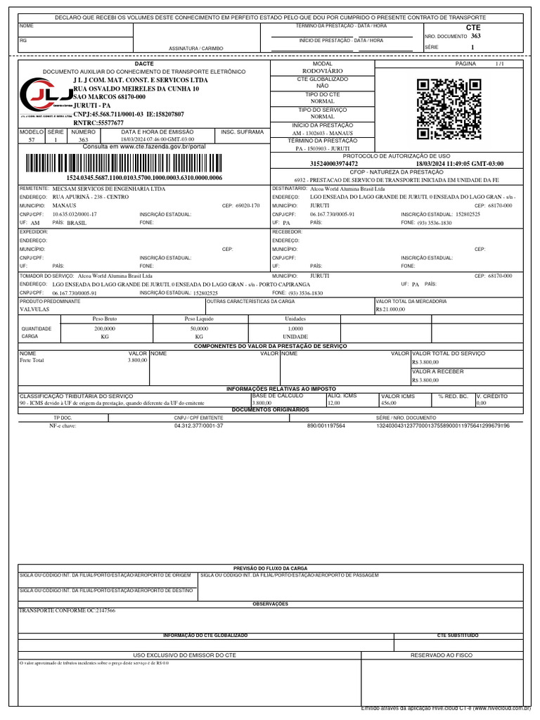 Consulta em WWW - Cte.fazenda - Gov.br/portal: Rodoviário | PDF