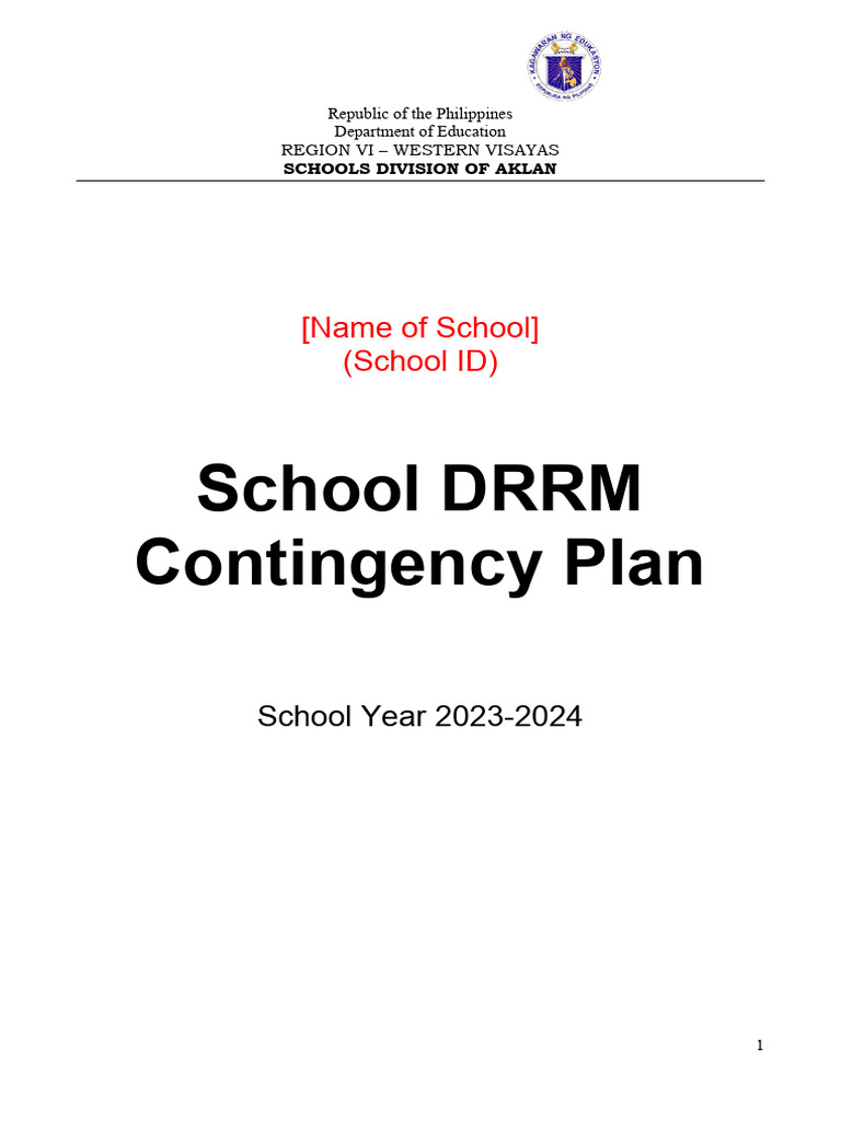School DRRM Plan | PDF | Tropical Cyclones | Flood