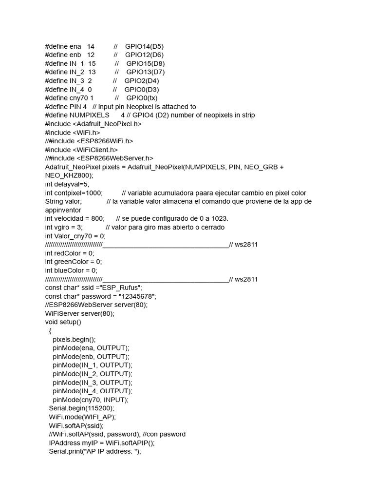 Control Sumo Esp8266 | PDF | Computer Programming