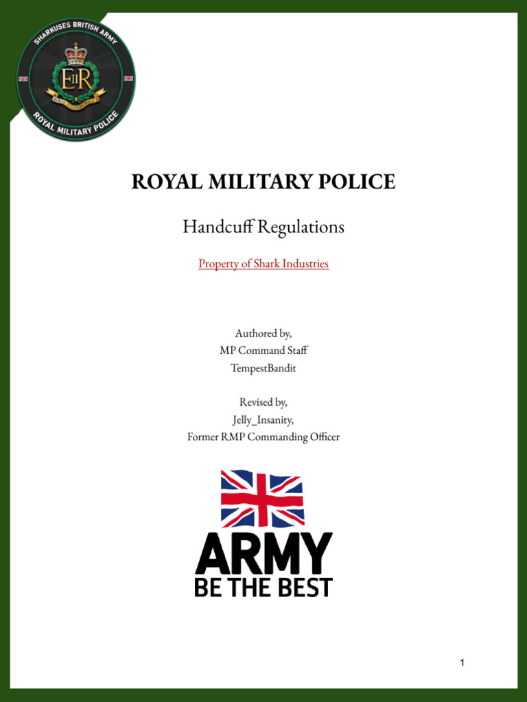 RMP Handcuff Regulations Guide | PDF