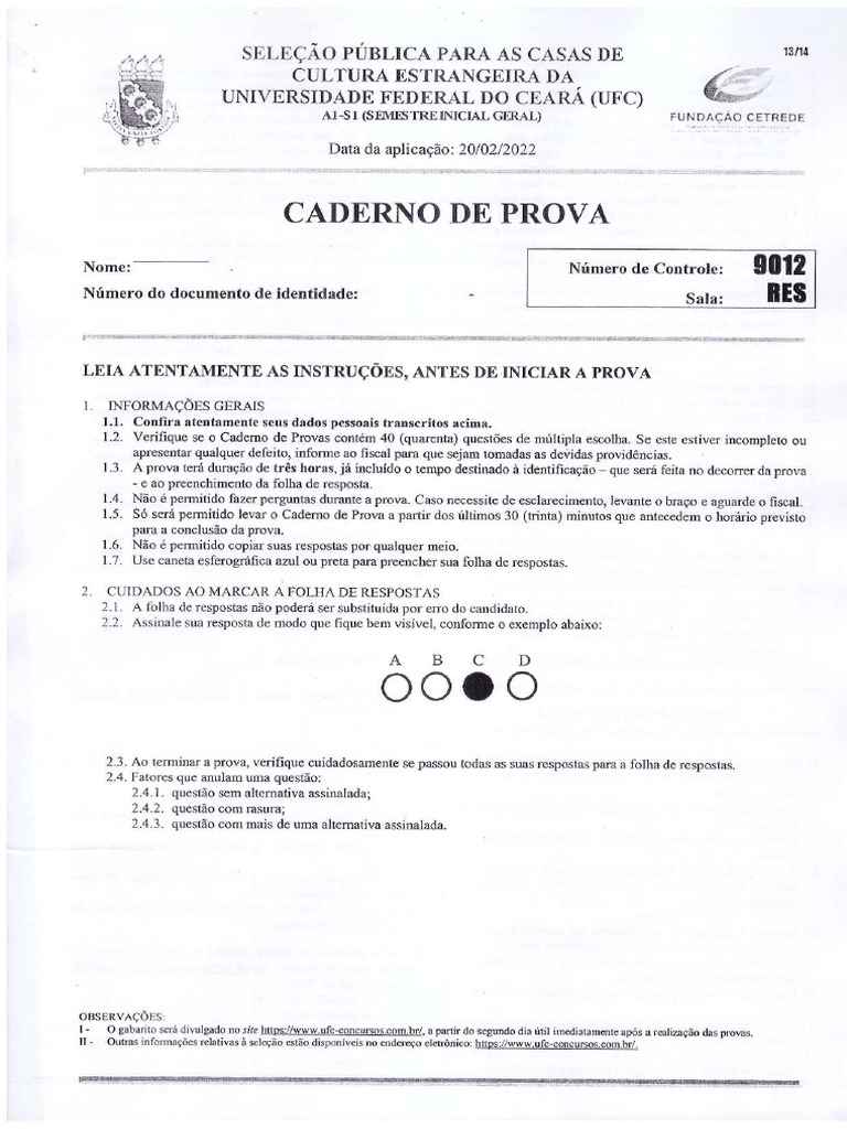 Prova A1 S1 | PDF