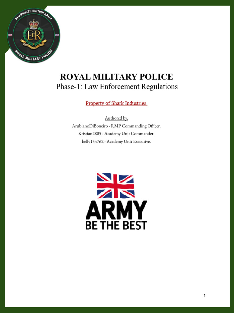 RMP - Phase-1 - Law Enforcement Regulations | PDF | Military Police ...